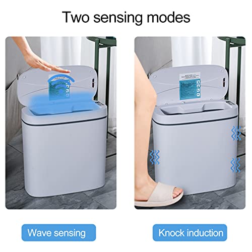 Kitchen Trash Can with Lid - Automatic Dustbin 2 Modes Touch Free Narrow Design Bag Pumping Odor Isolation Thickening Intelligent Waste Bin for Office - Green