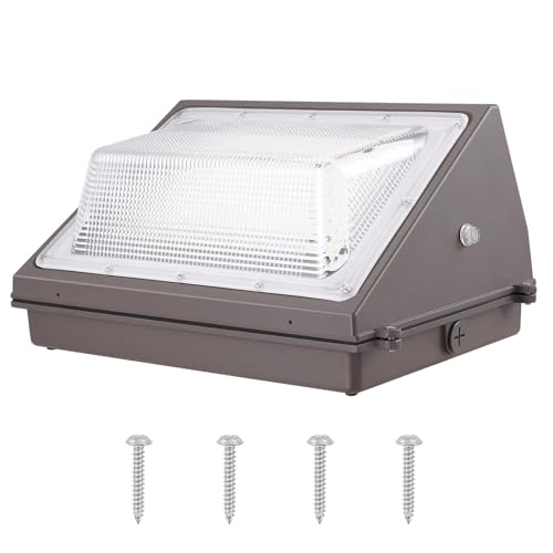 VEVOR 4PCs LED Wall Pack Lights, 120W 11000LM, 5000K Commercial Outdoor Lights Security Lighting Fixture, with Intelligent Light Sensing 240 LED Beads Energy Saving for Garages Yards, IP65 Waterproof