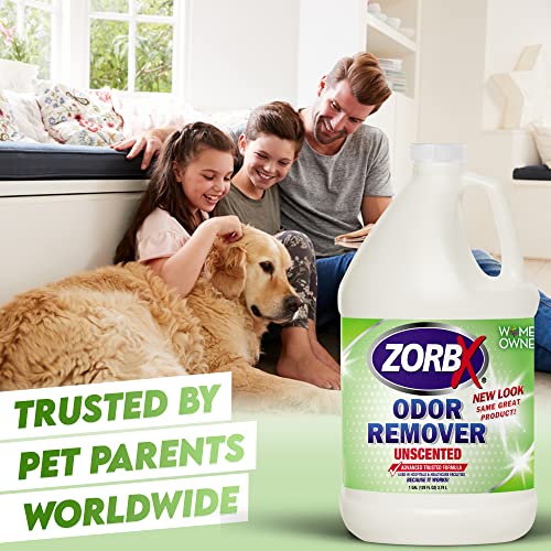ZORBX Unscented Odor Eliminator Spray - Used in Hospitals & Healthcare Facilities | Advanced Trusted Odor Remover Formula | All-Purpose Deodorizer for Dog, Cat, Home, Carpet & Car - 128 Oz (1 Gallon)