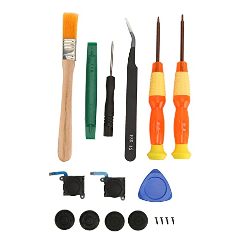 FECAMOS Joystick Repair Tool Kit, Ergonomic 17 in 1 Easy to Control Joystick Replacement Screwdriver Kit Professional for Game Consoles