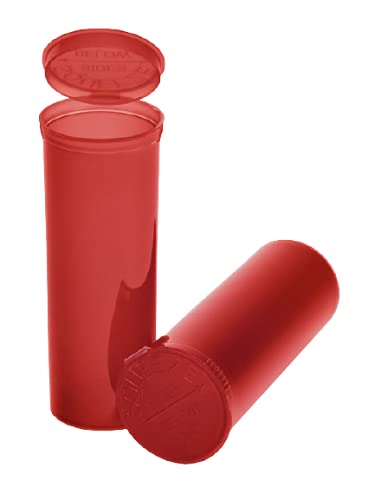 Philips Empty Prescription Pop Top Vial Made in USA Pack of 75 Dry Herb Containers with Child Resistant Translucent Red Color 60 Dram Medical Pharmacy Pill Bottles
