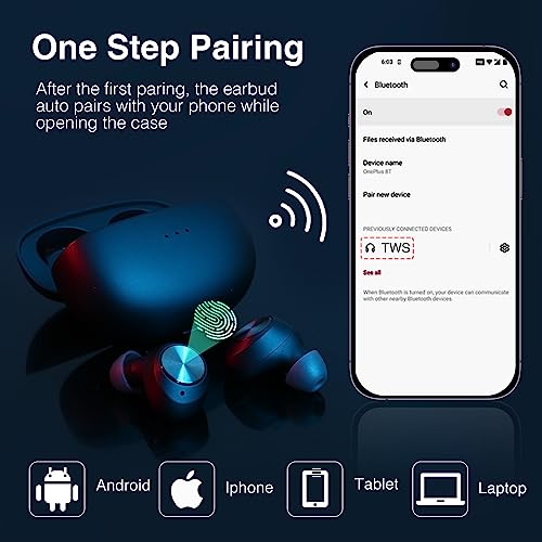 Fulgivate Wireless Earbuds Pro - Premium Sound Bluetooth 5.3 Earphones 48H Playtime, IPX5 Waterproof in-Ear Headphones for iPhone/Android/Samsung (Black)