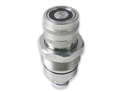 MIKODA 7246802 AT406475 Hydraulic Female Flat Face Quick Coupler Skid Steer Φ48mm Thread, Compatible with Bobcat John Deere Skid Steer Loader 318E 319E 320E 323E 326E 328E 329E 332E