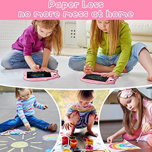 LCD Writing Tablet, SS Drawing Tablet for Kids 8.5" Colorful Screen Doodle Board Pad for 3 4 5 6 Years Old Boys Girls Gifts Education Toys Pink