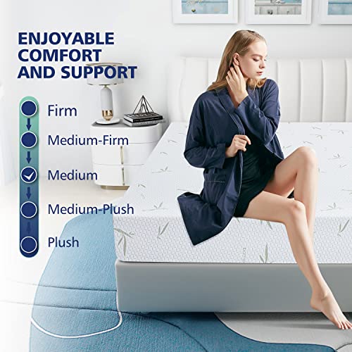 VANCIKI 6 Inch Twin Mattress, Cool Gel Memory Foam Mattresses with Bamboo Pattern Cover Breathable Pressure Relieve Bed Mattress in a Box, CertiPUR-US Certified, Made in USA