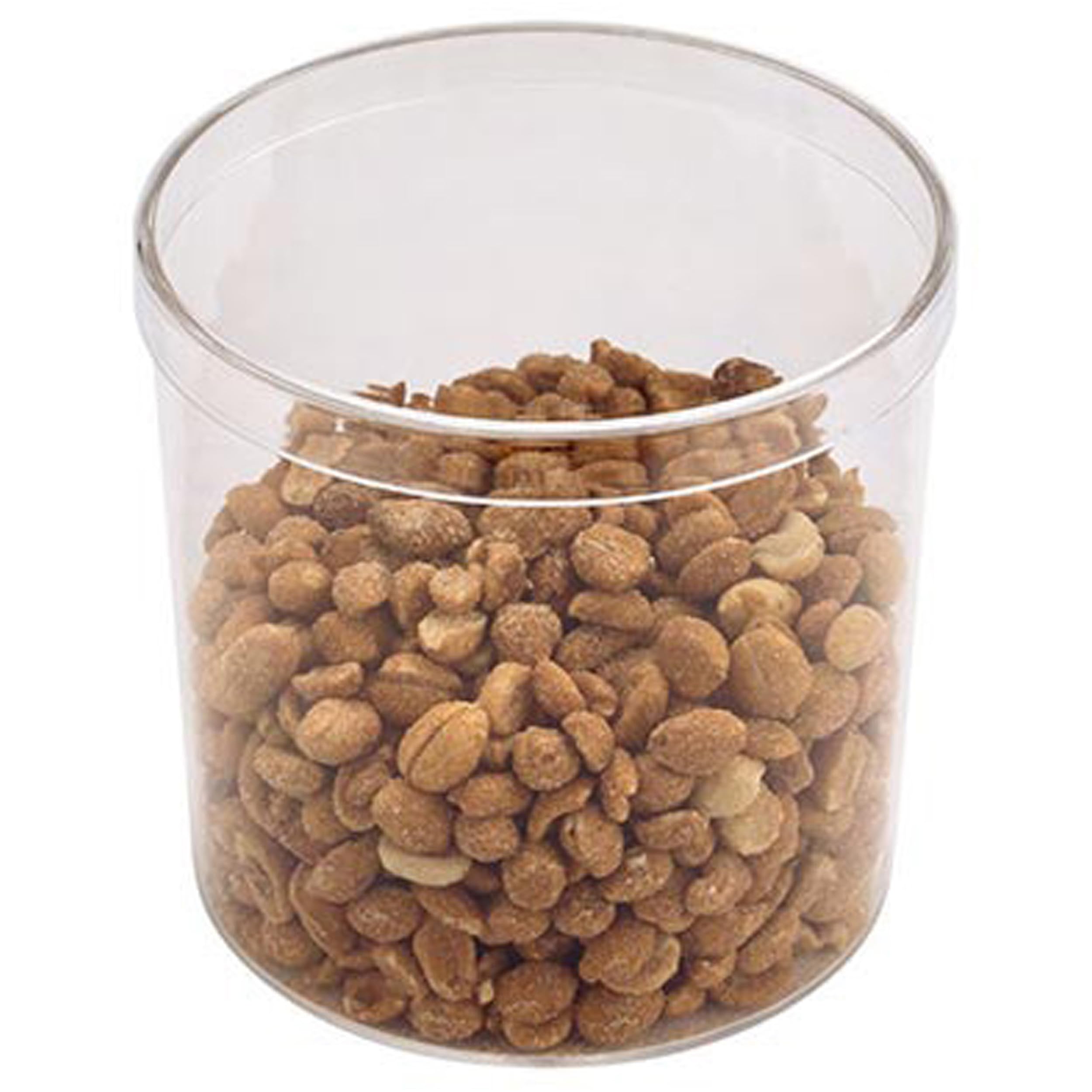Pioneer Plastics 190C Clear Round Plastic Container, 5.125" W x 5.125" H, Pack of 2