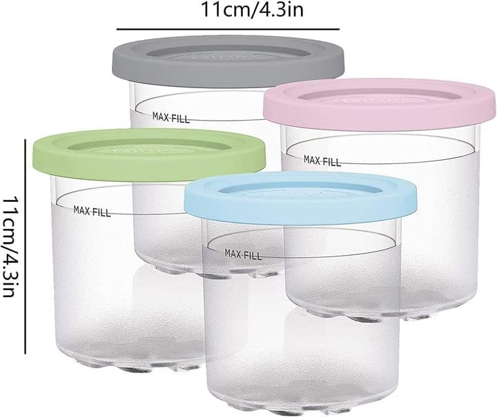 Ice Cream Pints Cup,Ice Cream Containers with Lids for Ninja Creami Pints,Safe & Leak Proof Ice Cream Pints Kitchen Accessories,for NC300S NC299AM Series Ice Cream Maker (2PCS-2)