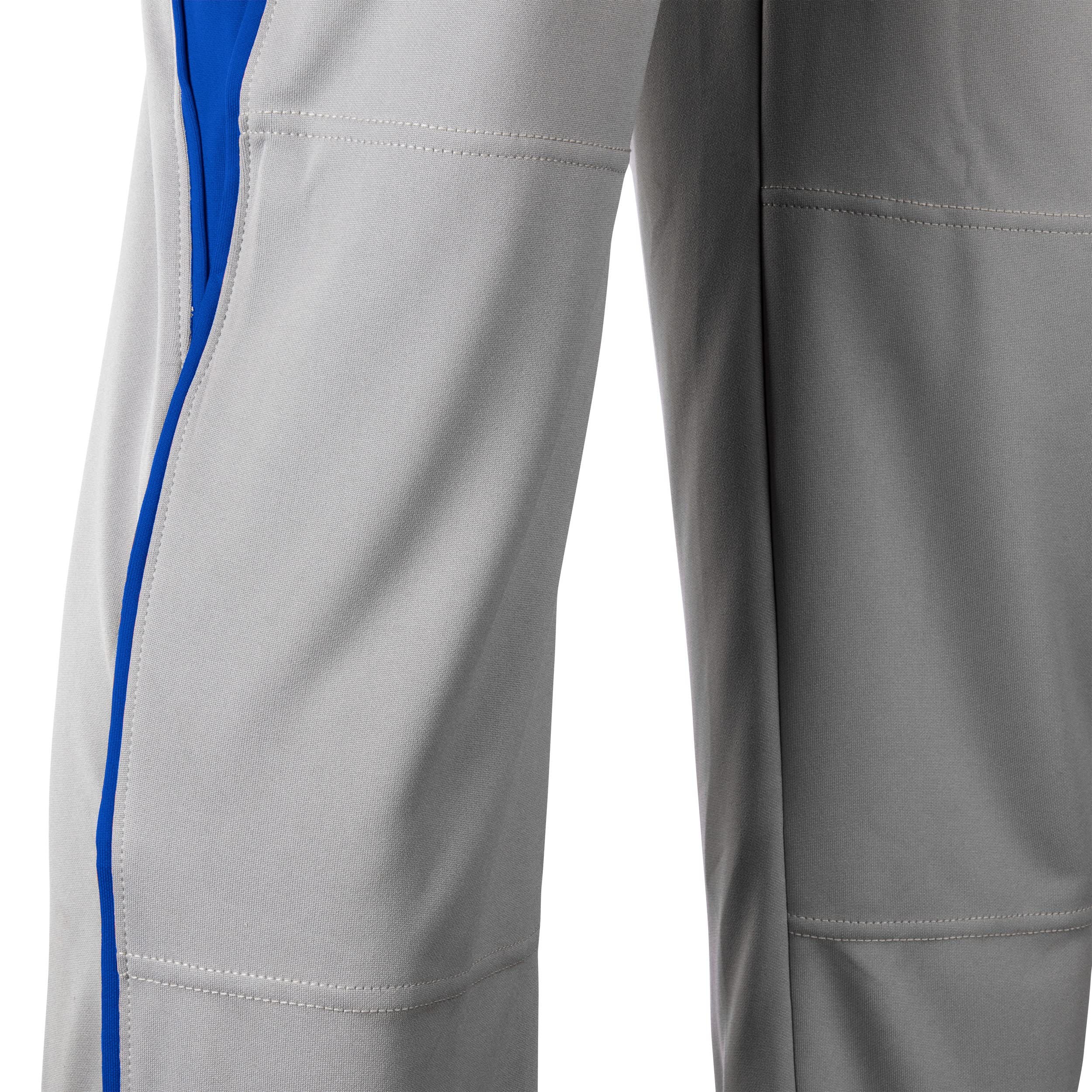 CHAMPRO Triple Crown OB2 Open-Bottom Loose Fit Baseball Pants with Adjustable Inseam and Reinforced Sliding Areas, Grey, Royal, Large