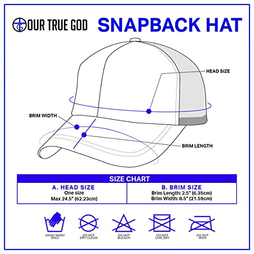 Our True God Faith Over Fear Back Mesh Hat Christian Inspirational Gift Baseball Cap (Charcoal Front Black Mesh) Medium-Large