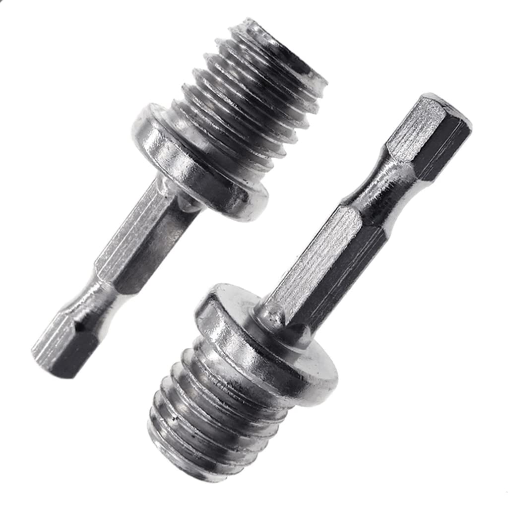 HUIFACAI 2 Pcs/Set M14 Hexagon Connecting Rod Adapter Drill Chuck 1/4 Connecting Rod Stainless Steel Parts 1/4 Connecting Rod Adapter Drill Chuck M14 2x Stainless Steel