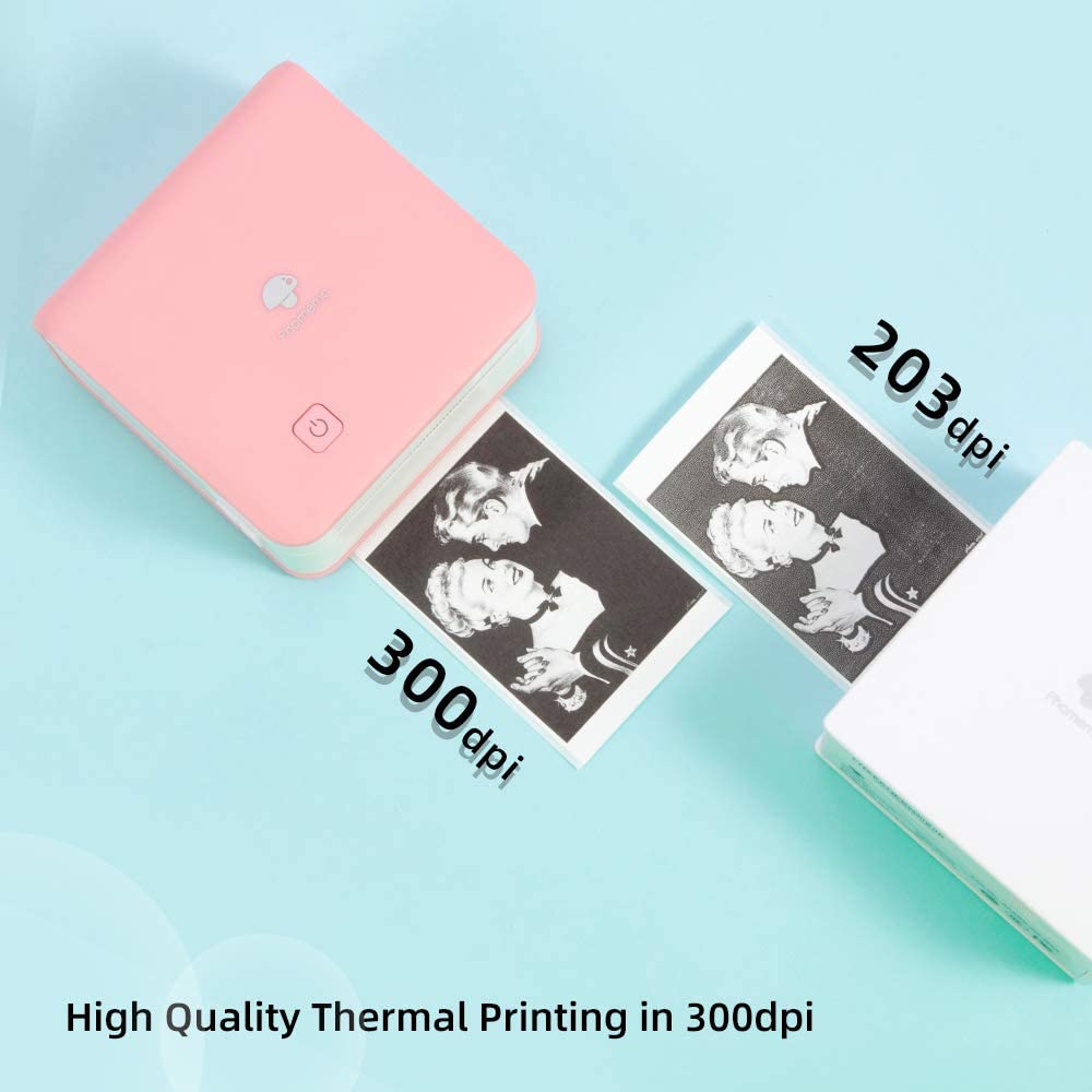 Phomemo Pocket Printer - M02 PRO, 300 dpi Higher Resolution, Bluetooth Sticker Mini Printer, Wireless Thermal Inkless Printer, Good for Photo, Art,Journal, Work,Study Notes,for iPhone & Android Phones