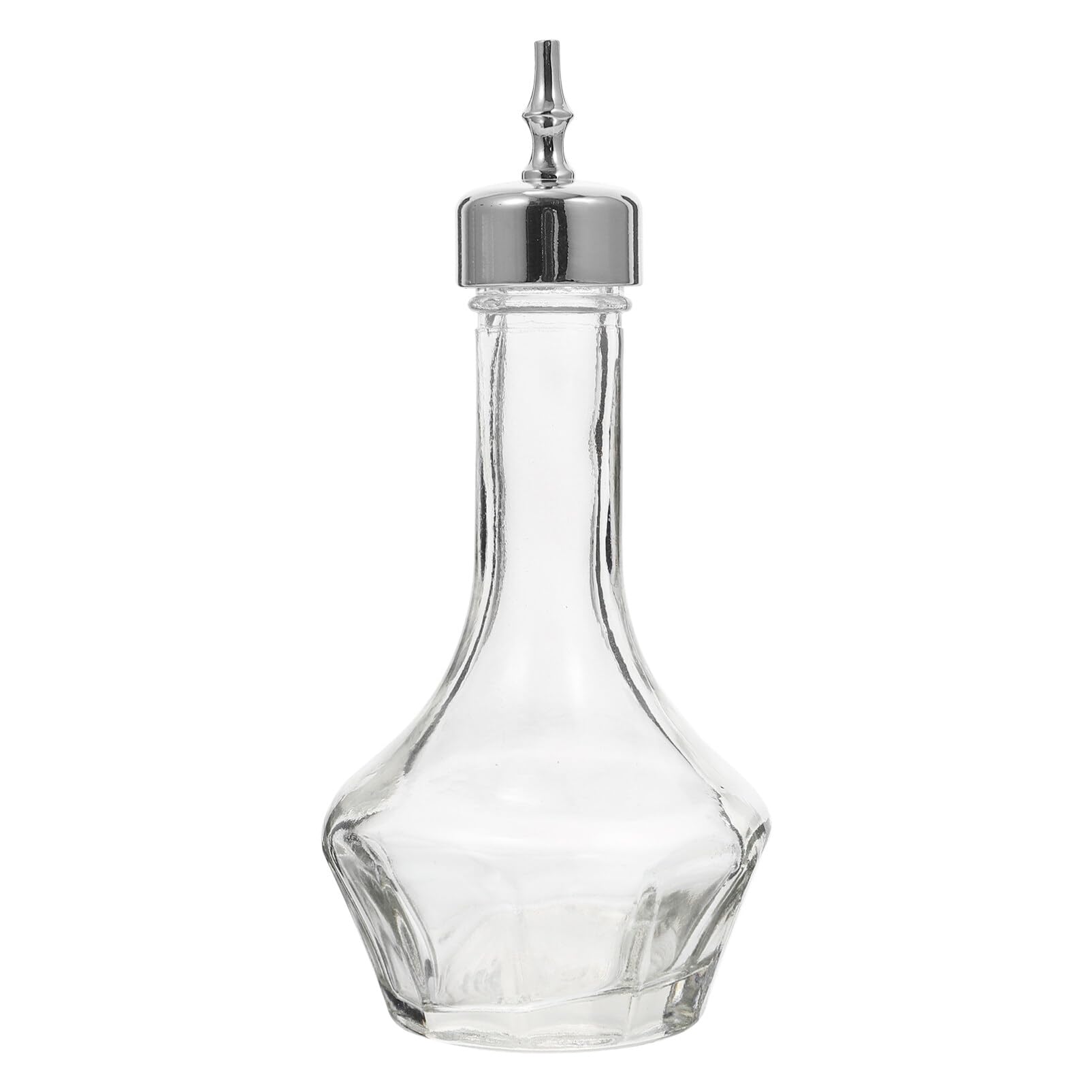 FAVOMOTO Glass Bitters Bottle Professional Japanese Bitters Dasher Dasher Top Decorative Bottle Cocktail Bartending Supplies for Home Kitchen Bar Silver