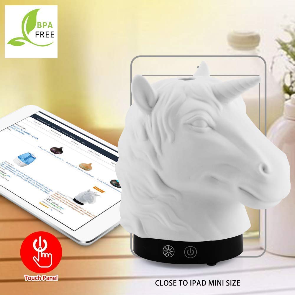 Essential Oil Diffuser 160 ml Cool Mist Humidifier - 7 Color LED Humidifiers Pineapple and Unicorn US120V