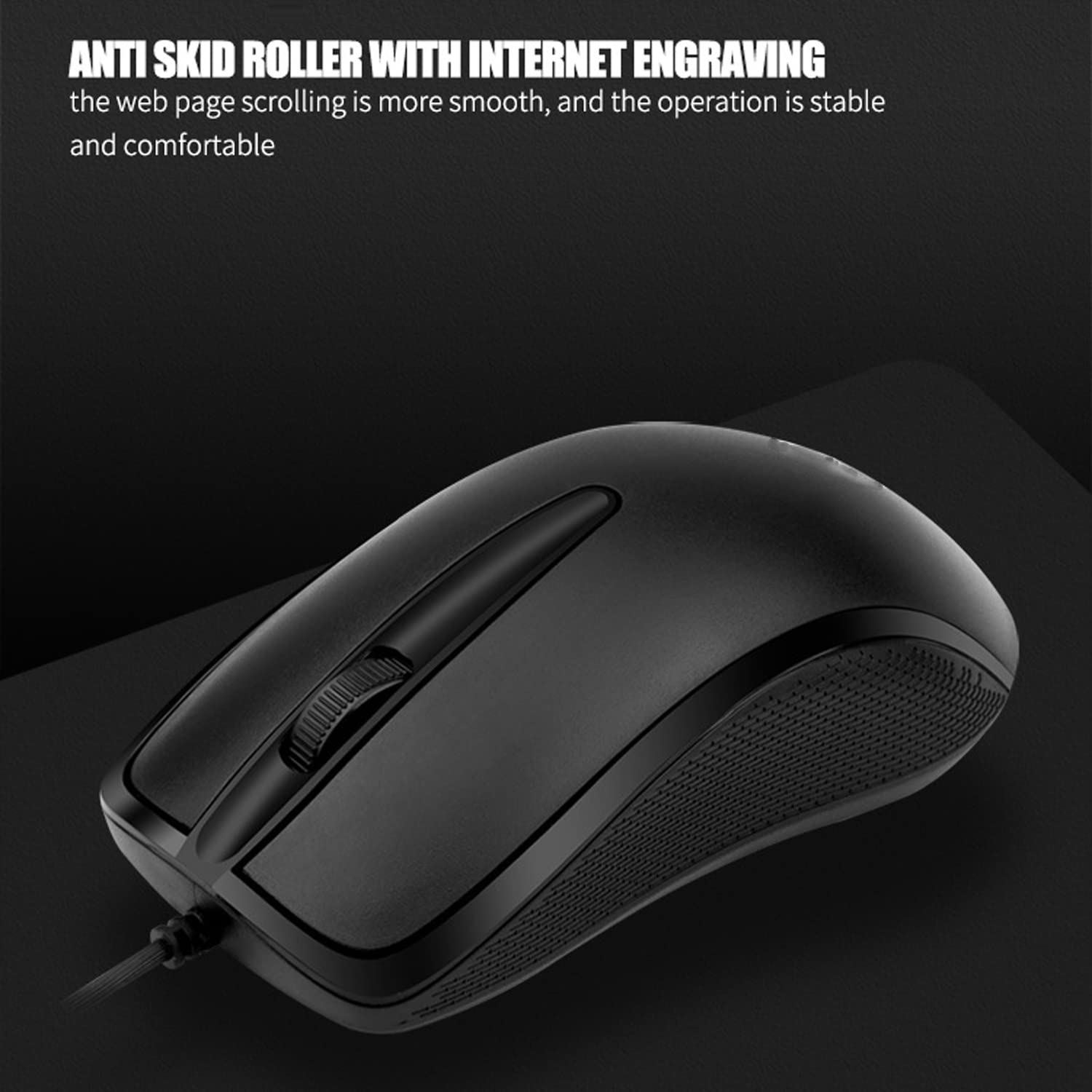 EXHNLE Wired Keyboard and Mouse Combo, USB Wired Corded Keyboard Mouse Set with Number Pad, with 104 Key Computer PC Gaming Keyboard for PC/Laptop