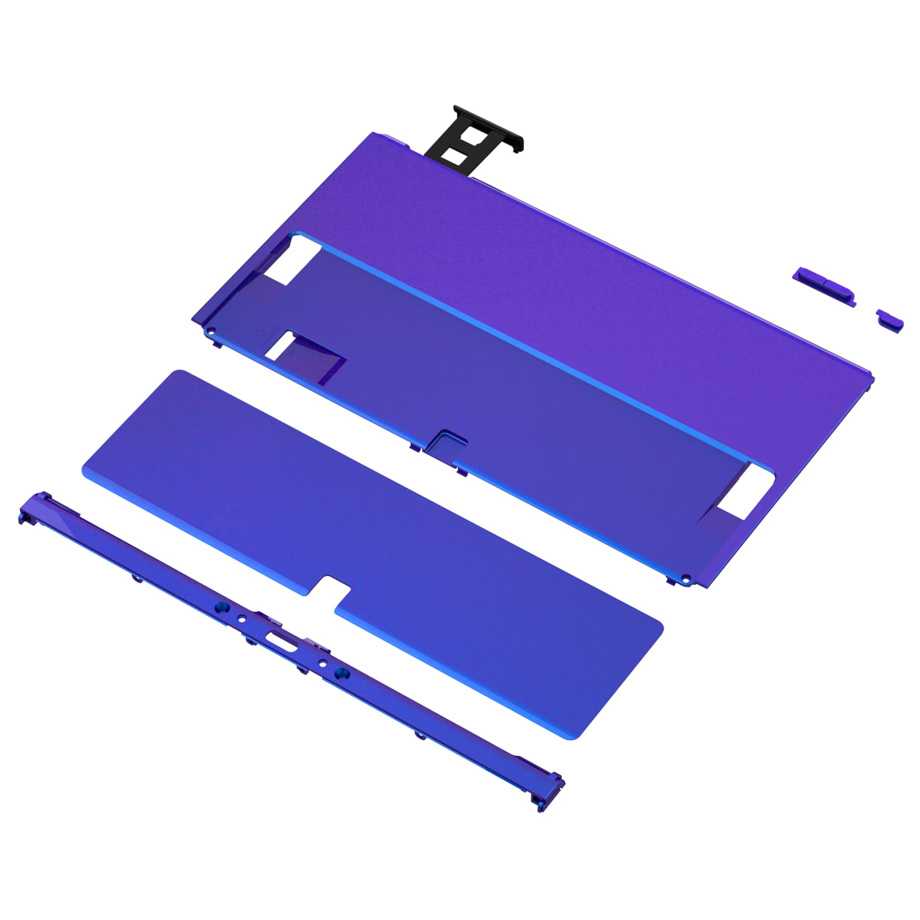 eXtremeRate Chameleon Purple Blue Console Back Plate DIY Replacement Housing Shell Case with Metal Kickstand for Nintendo Switch OLED – Console and Joycon NOT Included