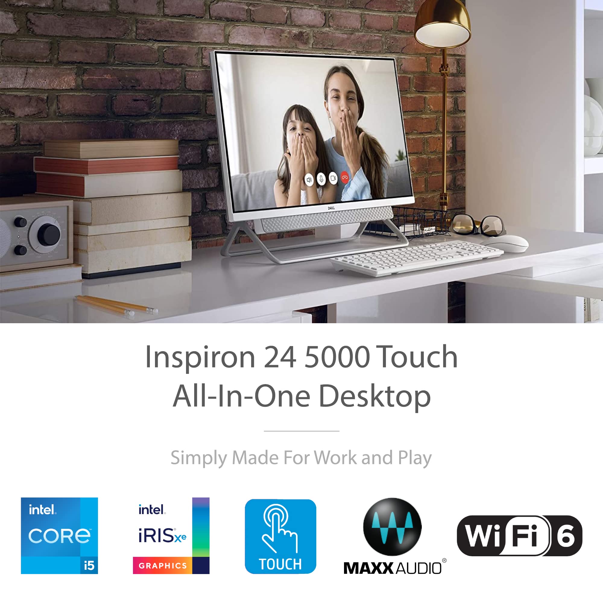 Dell Newest Inspiron 24 5400 All-in-One Touchscreen Desktop, 24" FHD Touch Display, Intel i5-1135G7, 32GB RAM, 1TB SSD, Pop-up Webcam, Wi-Fi 6, Wireless Keyboard&Mouse, Win11 Home, Silver