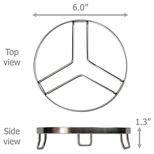 EIKS 2 Pack Steam Rack Cooling Stand for Steaming Food Air Fryer Pot Cooking Baking Usage, Size of 6-inch Round Stainless Steel Rack