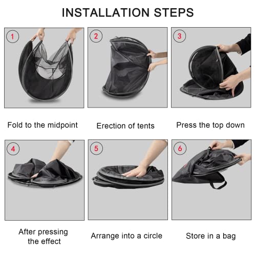 Outdoor Cat Enclosures, Portable Cat Tent for Bearded Dragon, Dogs and Small Animals, Cat Outdoor Tent with Foldable Bag(Black)