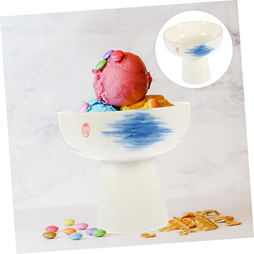 Goblet Glass Trifle Bowl Mini Dessert Cup Glass Salad Bowl Ceramic Bowl Small Dessert Cups Ceramics White Kitchen Pudding Cup Glass Cup Pudding Bowl Fruit Sweets Smooth Easy to Clean