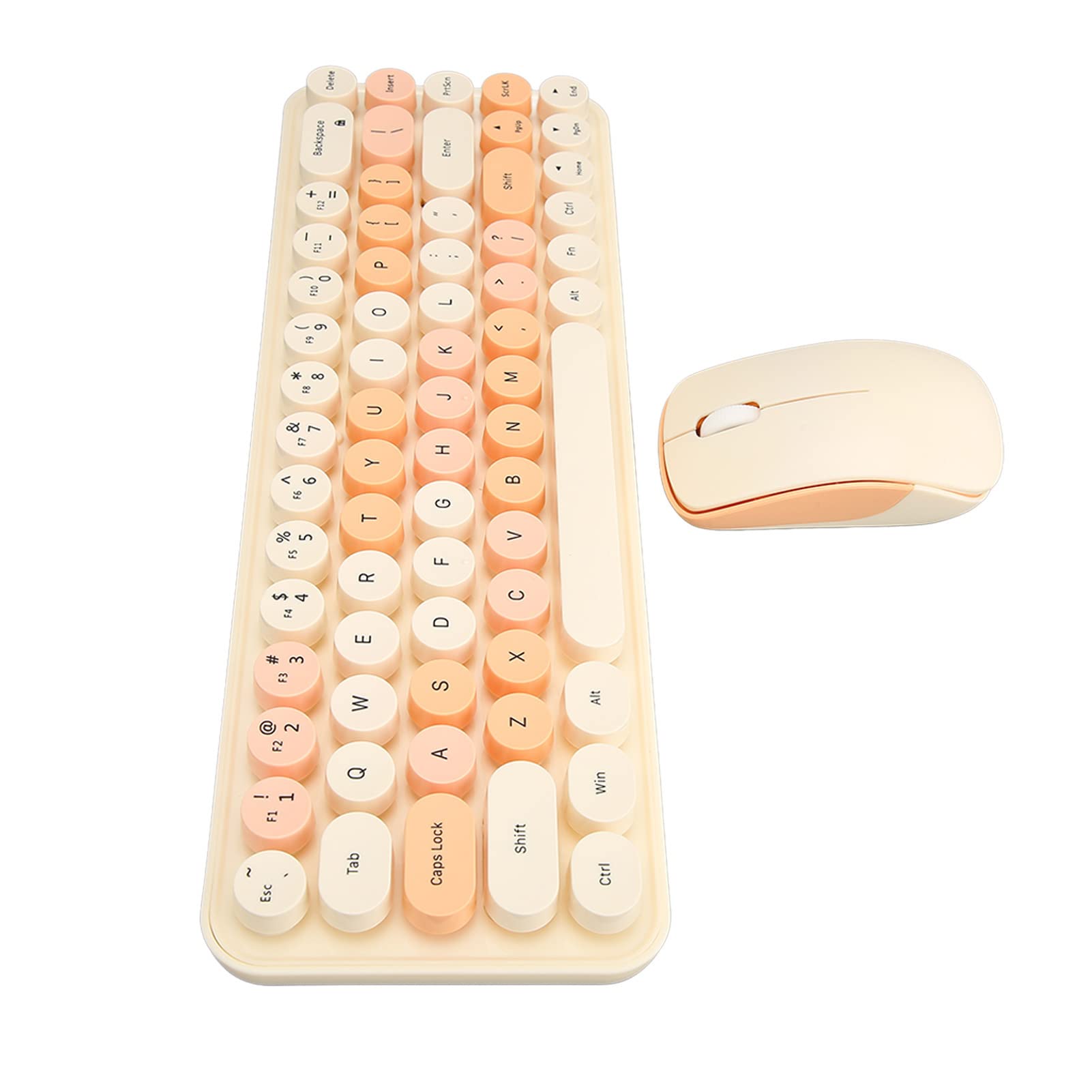 Gaming Keyboard Mouse, Beautiful, Durable, Retro Home USB Keyboard Mouse (Tawny Mixed Color)