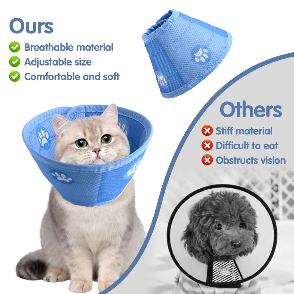 Jaxbo Soft Cat E Collar,Cat Recovery Collar,Adjustable Cat Cone Collar Elizabethan Collar Does Not Block Vision