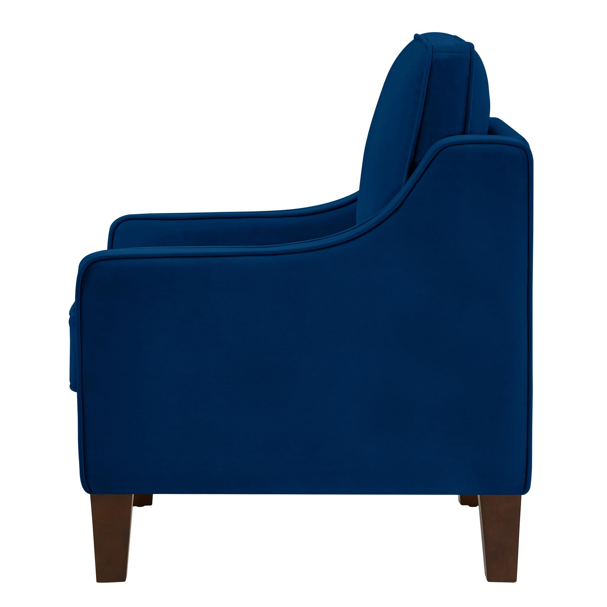 GOAWGO Modern Velvet Loveseat Sofa Couch Upholstered Love Seat Couches with Wooden Legs Comfy 2 Seat Small Couch for Living Room Bedroom Small Spaces, Navy