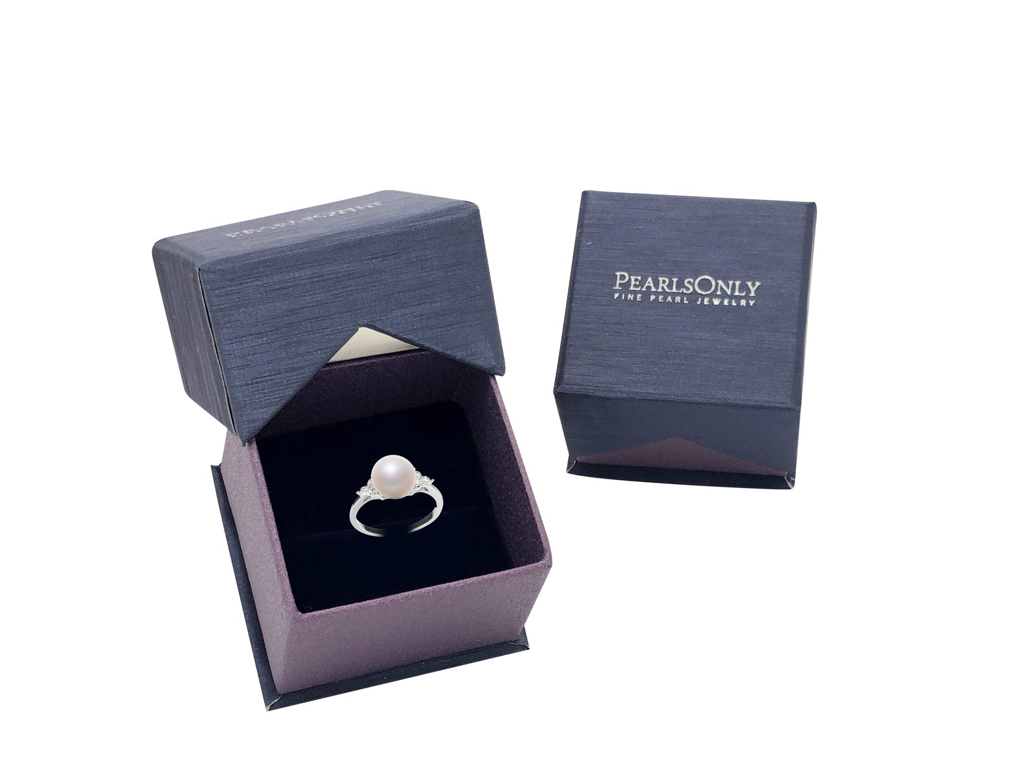 Dacey White 8-9mm AAA Quality Freshwater 925 Sterling Silver Cultured Pearl Ring For Women - Size-5