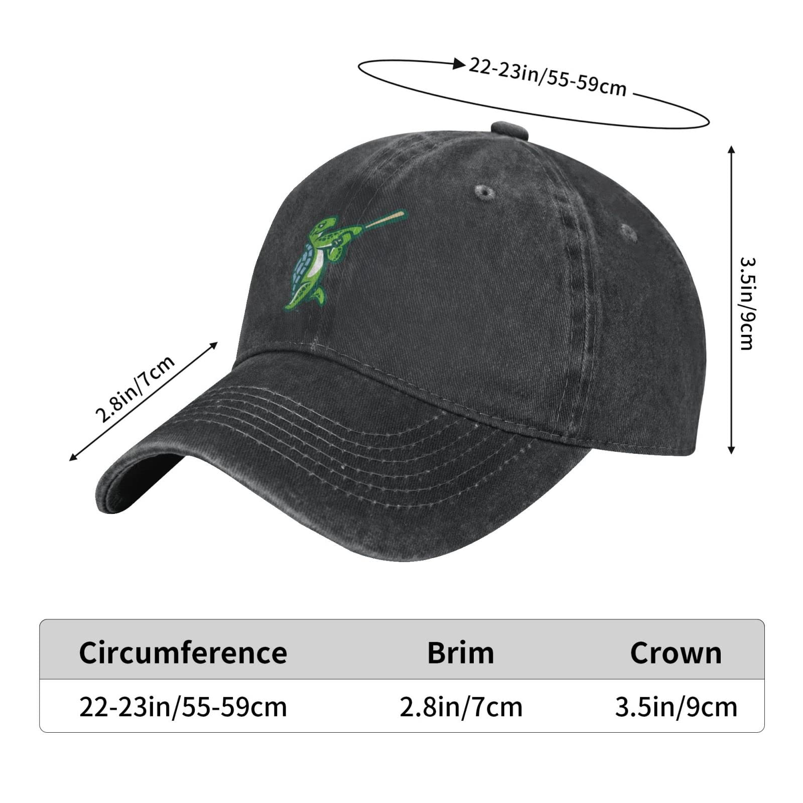 Daytona Tortugas Classic Cowboy Hat Washed Baseball-Cap Twill Adjustable Dad-Hat Black