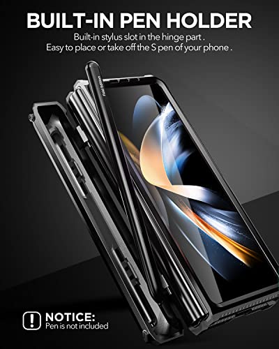 VIKEVINN for Galaxy Z Fold 3 Case with Hinge Protaction, Built-in Screen Protector & Kickstand & S Pen Holder, Full-Body Dual Layer Rugged Case for Samsung Galaxy Z Fold 3 5G(Black)