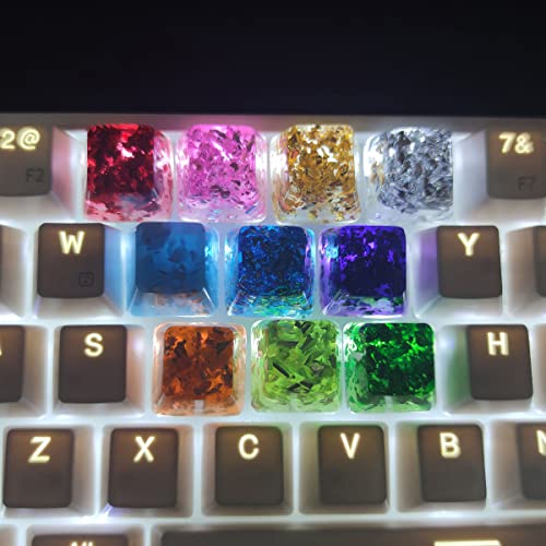 Gaming Keycaps Hand Made Resin Artisan Personality Key Cap Gaming Mechanical Keyboard DIY 1pcs (Orange,Space)