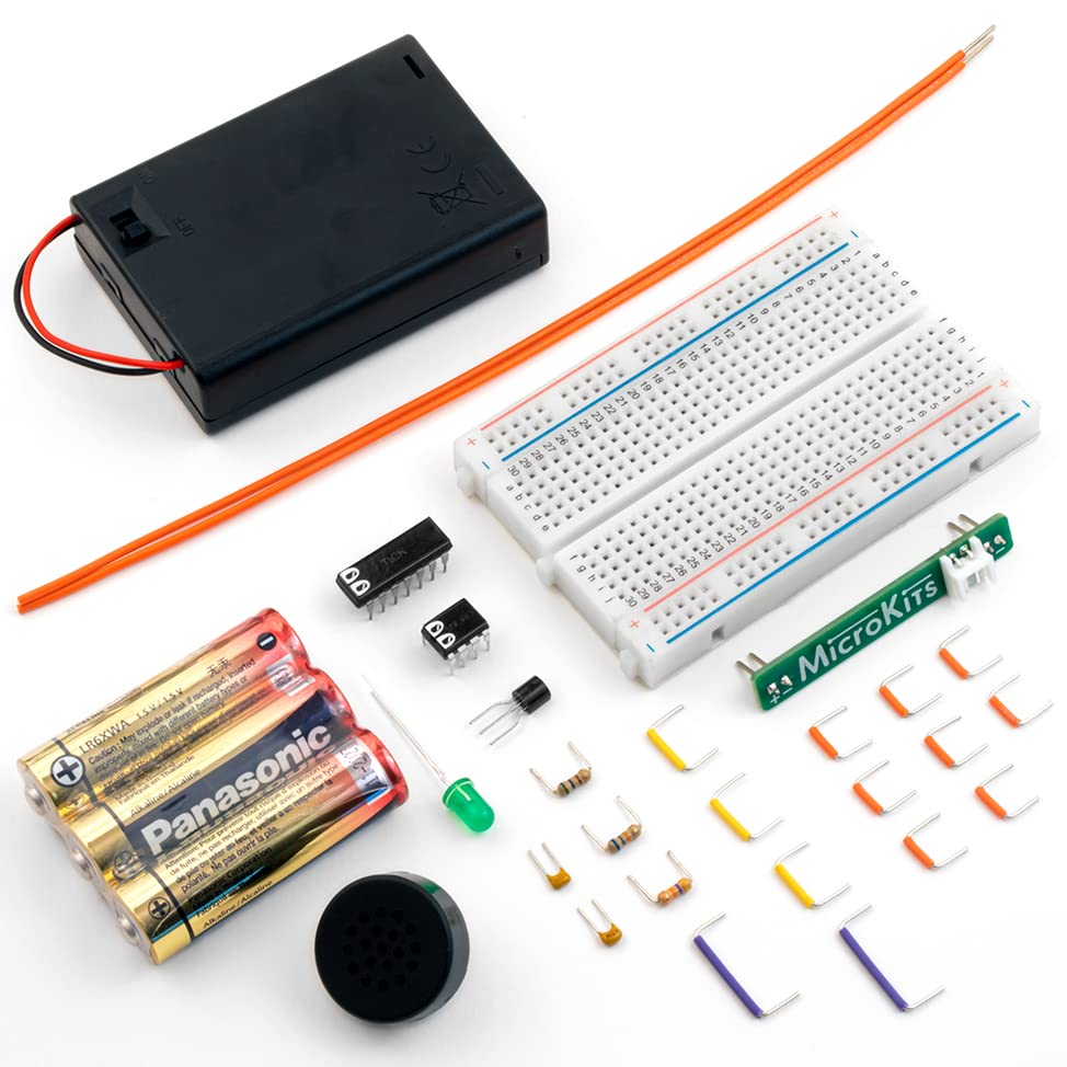 MicroKits Theremin Electronics Kit | Educational Electronic Music STEAM/STEM Kits for Kids or Grown Ups | No Tools Needed Easy to Build Breadboard Kit