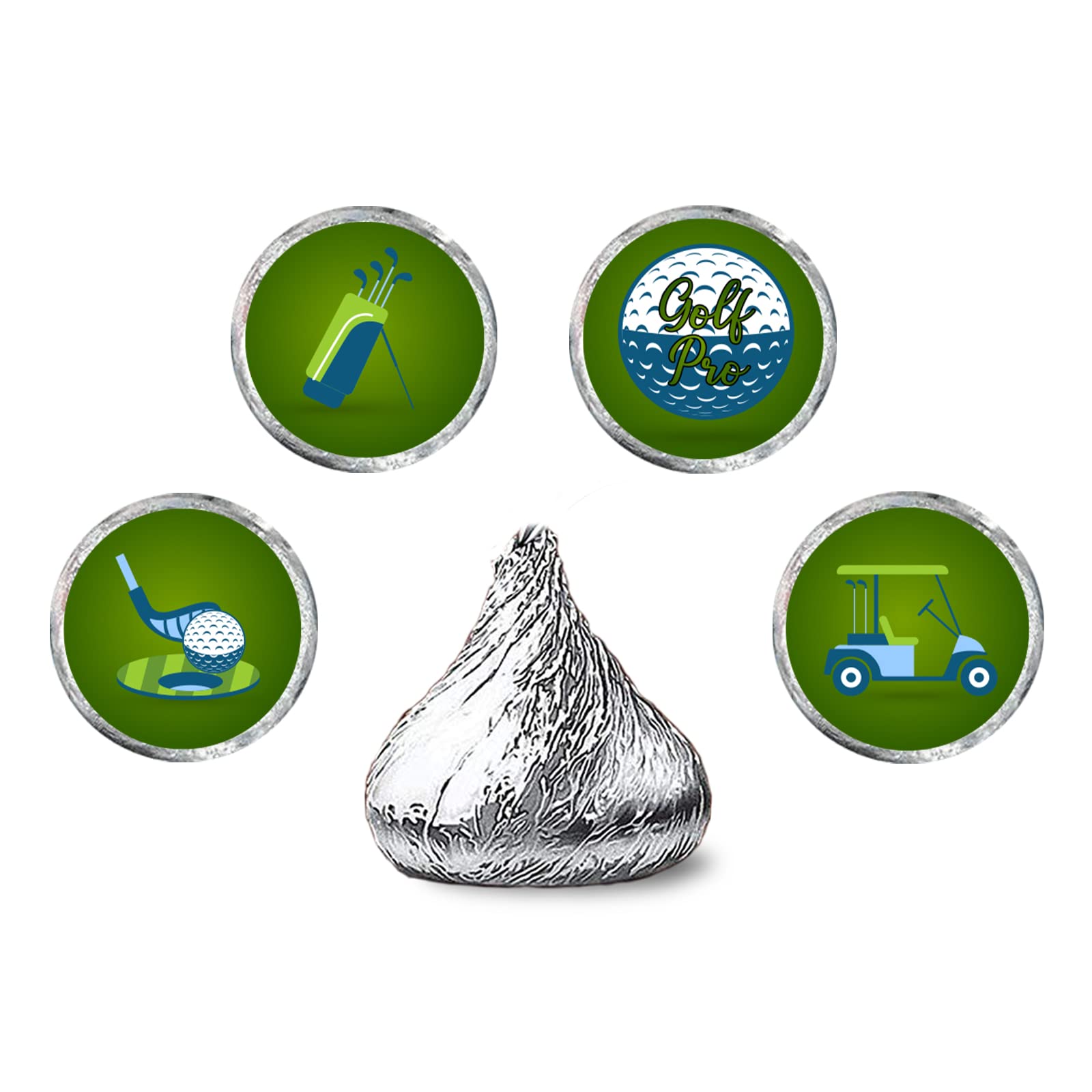 Golf Theme Round Candy Sticker - Golfing Birthday or Retirement Party Favors Sticker Labels Fit Chocolate Candy (160 Pieces)