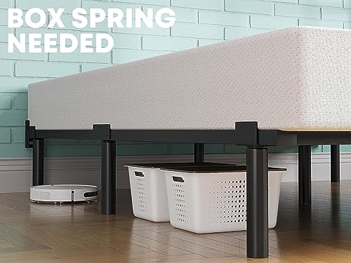 RLDVAY Full-Size Bed-Frame, 9 Inch Metal Bed-Frame-Full for Box Spring, Quick & Easy Assembly, Heavy Duty Full Bed Frame Noise Free, Black