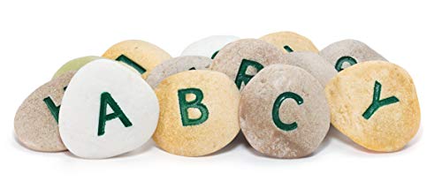 Yellow Door YD-9 Uppercase Alphabet Learning Pebbles for Kids, Kindergarten Grade to 3 Grade, 5" H, 3" L, 3" W