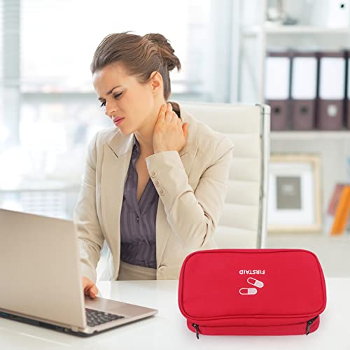FYY Empty First Aid Bag, Red First Aid Bag Empty Portable Medical Organizer Bag for Traveling,Camping,Hiking,Home,Office-Red