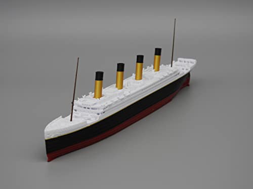 RMS Titanic Model 1 Foot in Length w/Floating Iceberg Model Included, White, 1 FT LONG