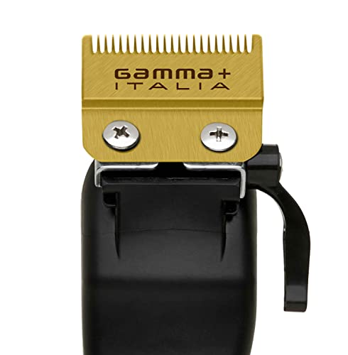 GAMMA+ Replacement Fixed Gold Titanium Fade Hair Clipper Blade with Moving Gold Titanium Slim Tooth Cutter Set