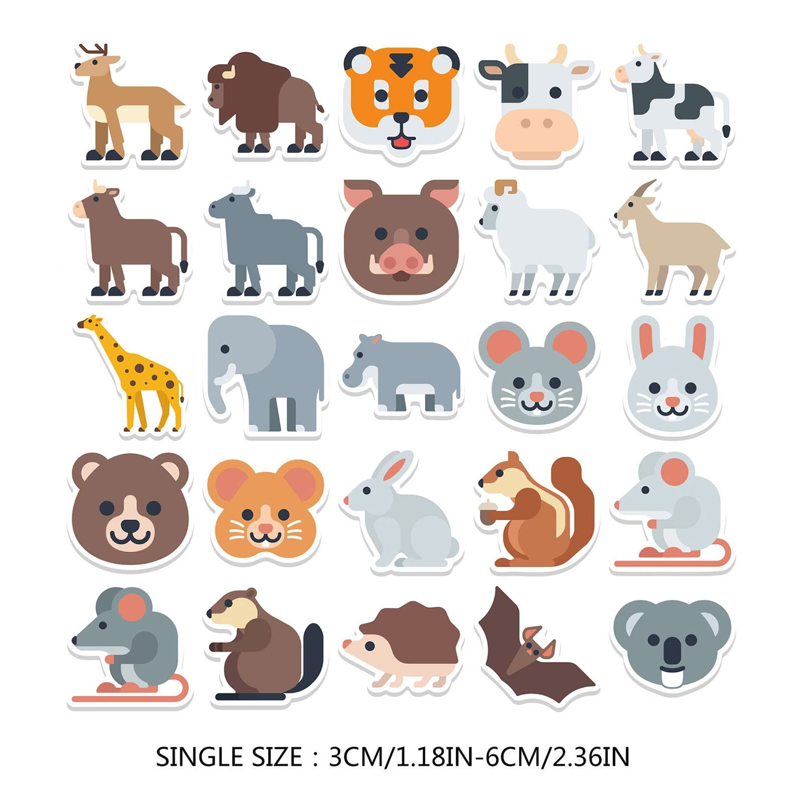 Gel Stickers for Kids Cartoon Doodle Stickers Decorate Luggage Motorcycle Notebook Waterproof Stickers Animal Sticker Sheets