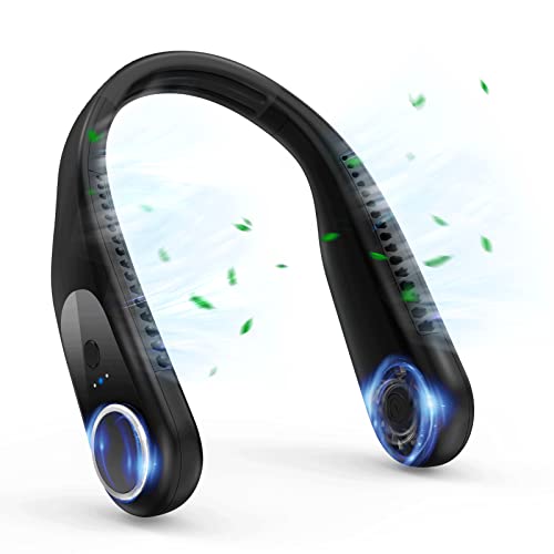 Hoizoxee 4000mAh Portable Fan, Wearable Bladeless Neck Fan, Battery Powered Personal Fan,Suitable for Indoor and Outdoor Sports,Home,Office,Travel