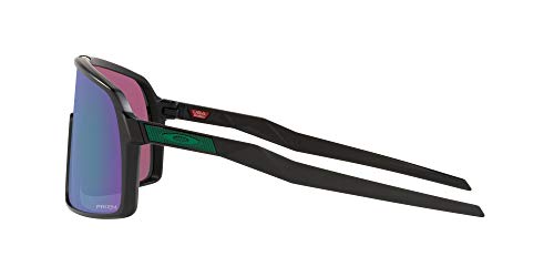 Oakley Men's OO9406 Sutro Rectangular Sunglasses, Matte Black/Prizm Road Jade, 37 mm