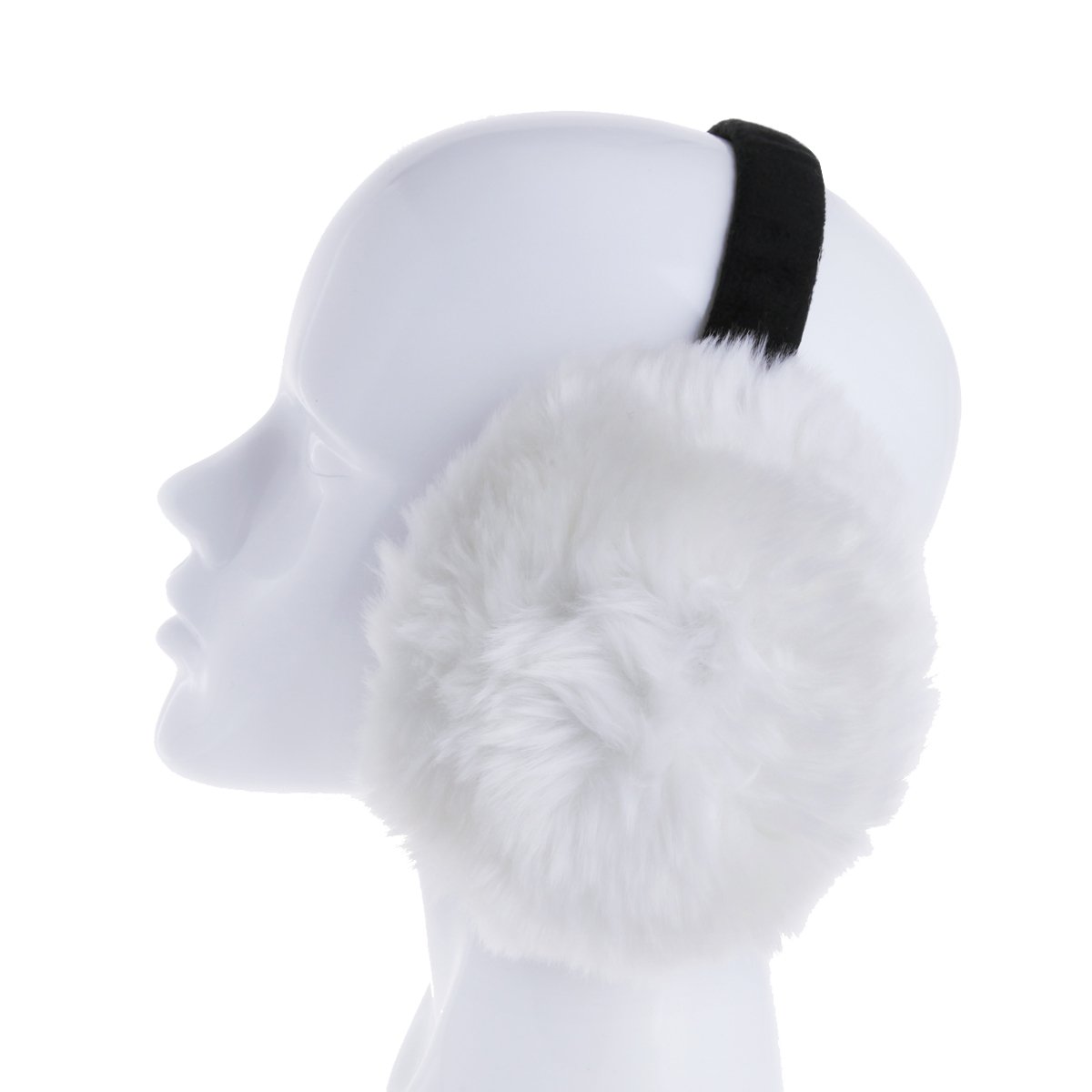 ChikaMika Earmuffs for Women Kids Large Super Warm Over Ear muffs Foldable White Ear Warmers