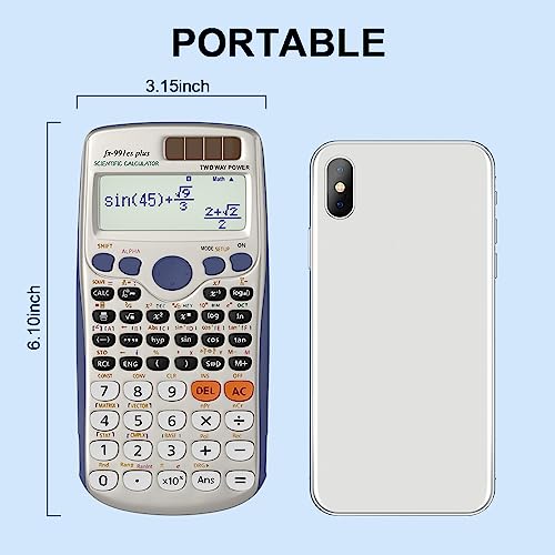 IPEROT Scientific Calculators, Solar Scientific Calculator Large Screen 417 Function, Calculators Very Suitable for High School and College Students Calculus Algebra and Other Math Textbooks (Solar)