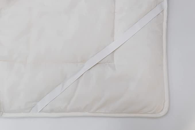 OrganicTextiles 100% Natural Australian Wool Mattress Pad with Organic Cotton Cover (King Size), Moisture Wicking, Luxurious Soft Feel, Baffle Box Stitching, Temperature Regulation, Machine Washable