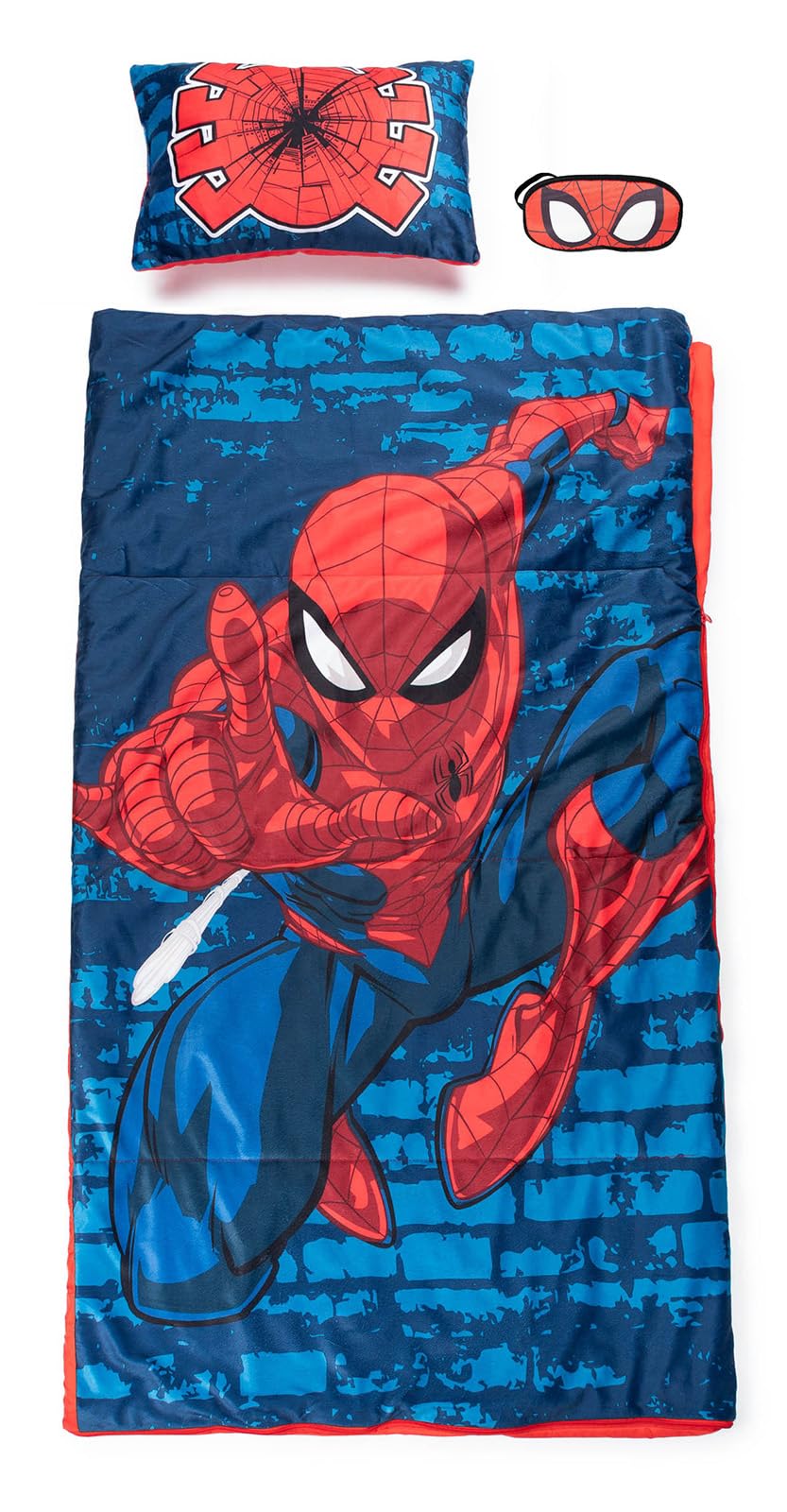 Jay Franco Marvel Spiderman Zaap 3 Piece Plush Sleepover Set