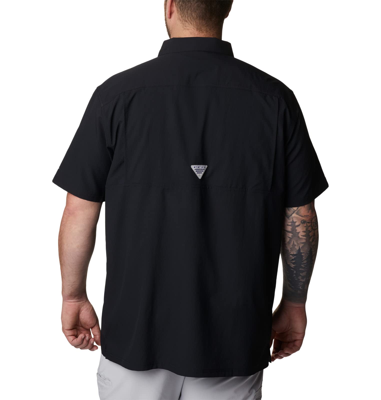 Columbia Men's Standard Slack Tide Camp Shirt, Black, Large