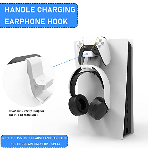Depointer Life Controller Charger Holder, Game Controller & Headset Stand for PS5,Controller Suspended Charging Stand,Host suspension bracket, Portable controller earphone storage rack