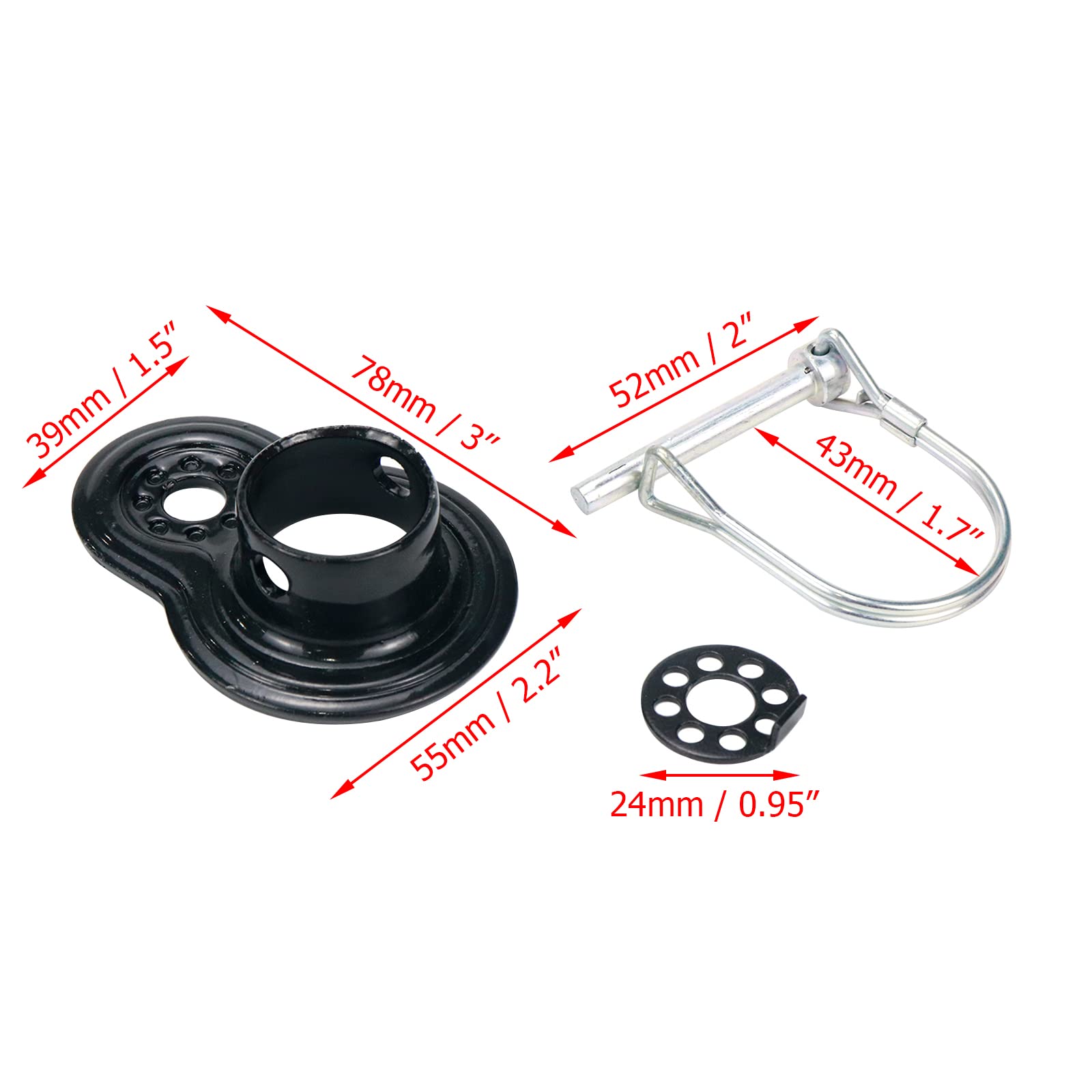Curqia Bicycle Coupler Coupler Hitch Attachment Flat and Angled Couplers Cycling Adapter for Kid Trailers Cargo Pet Bicycle Trailers- Black