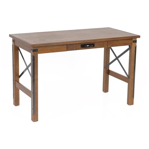 OS Home and Office Furniture Model 33248 Wood Veneer Industrial Collection 24 by 48 Desk with USB Ports