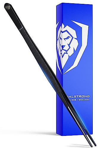 Dalstrong Professional Cooking Kitchen Tweezers - 12 inch - High-Precision Tweezer Tongs - Black Titanium Coating - BBQ, Plating, Multi-use - Stainless Steel - Culinary Fine Use - Kitchen Tongs