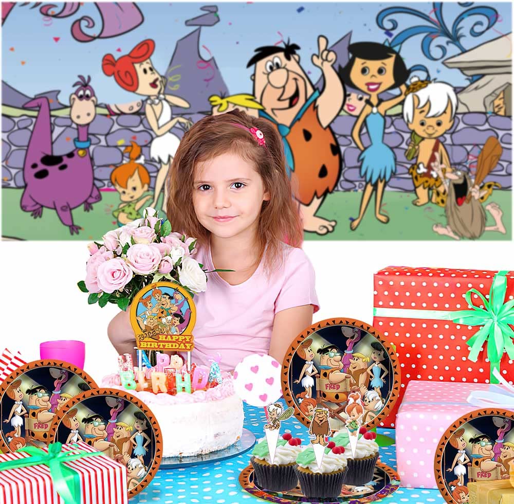 Flintstones Party Supplies Birthday Decorations Plates Balloons Banner Cake Toppers Decorations Decor